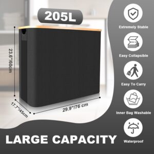 LEVIPE Large Laundry Basket with Lid, 205L Collapsible Laundry Hamper with Inner Bags 2 Section Dirty Clothes Hamper, Laundry Basket Organizer for Bathroom, Bedroom & Laundry Room