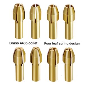 Taiss10PCS Drill Chuck Collet Set, 1/32 "to 1/8" Replacement Brass Quick Rotating Drill Nut for Dremel and Replacement 4485 4486 Keyless Drill Bit Chuck Handle Rotary Tool.