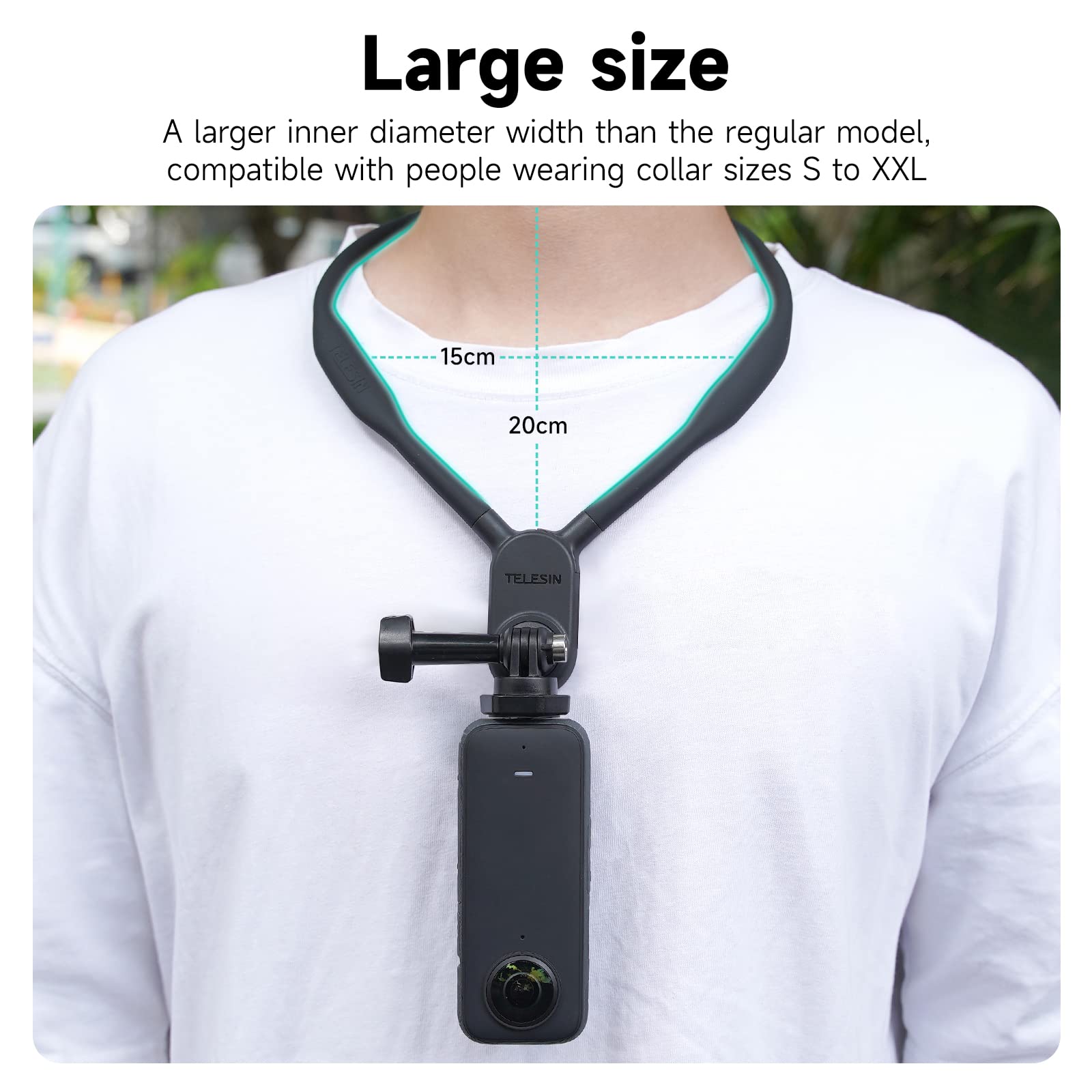 TELESIN SE Neck Mount Phone Clip Kit, Chest Strap Backpack POV Selfie Video Vlog Necklace Holder Lanyard Strap Attach for GoPro 12 11 10 9 8 Insta360 X3 Go3 Ace Pro DJI Action 4 Osmo Pocket 3 iPhone