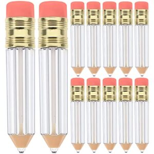 beosofloy 12pcs clear pencil lip gloss tubes 5ml mini reusable clear empty lip gloss containers tube with wand mini lip gloss tube for girls diy lip samples