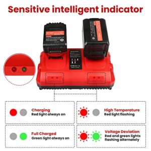 Rapid Battery Charger Station for Milwaukee M18 Charger Dual Bay Simultaneous, Compatible with Milwaukee 18V Lithium Battery