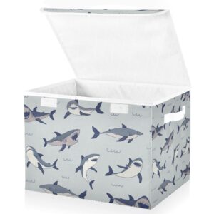 shark large storage bins with lid collapsible storage bin shelf baskets cute bin for bedroom closet shelves office nursery