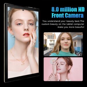 Zunate Android 12 Tablet, 10.1 inch WiFi Tablets 8GB RAM 256GB ROM, Quad Core Processor Tableta Computer with Dual Camera, 7000mAh Battery, 1960x1080 FHD Touchscreen