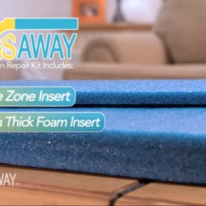 SagsAway 2Pk of Large 1.5in Thick Cushion Inserts and .5in Posture Zones for Support of 2 Saggy Seats. Military Grade Foam to Add Thickness and Delay Replacing Sofa, Measure for Size to Fit in Cover