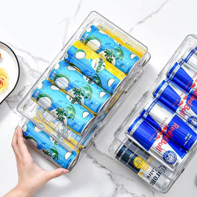 Double - Layer Soda Can Organizer - Auto Rolling - Best For Kitchen And Refrigerator Organizer