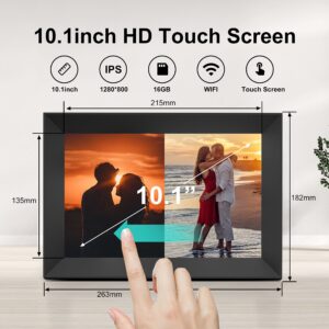 Tibuta 10 Inch WiFi Digital Photo Frame with Touchscreen, Auto-Rotation, Share Photos and Videos via APP...