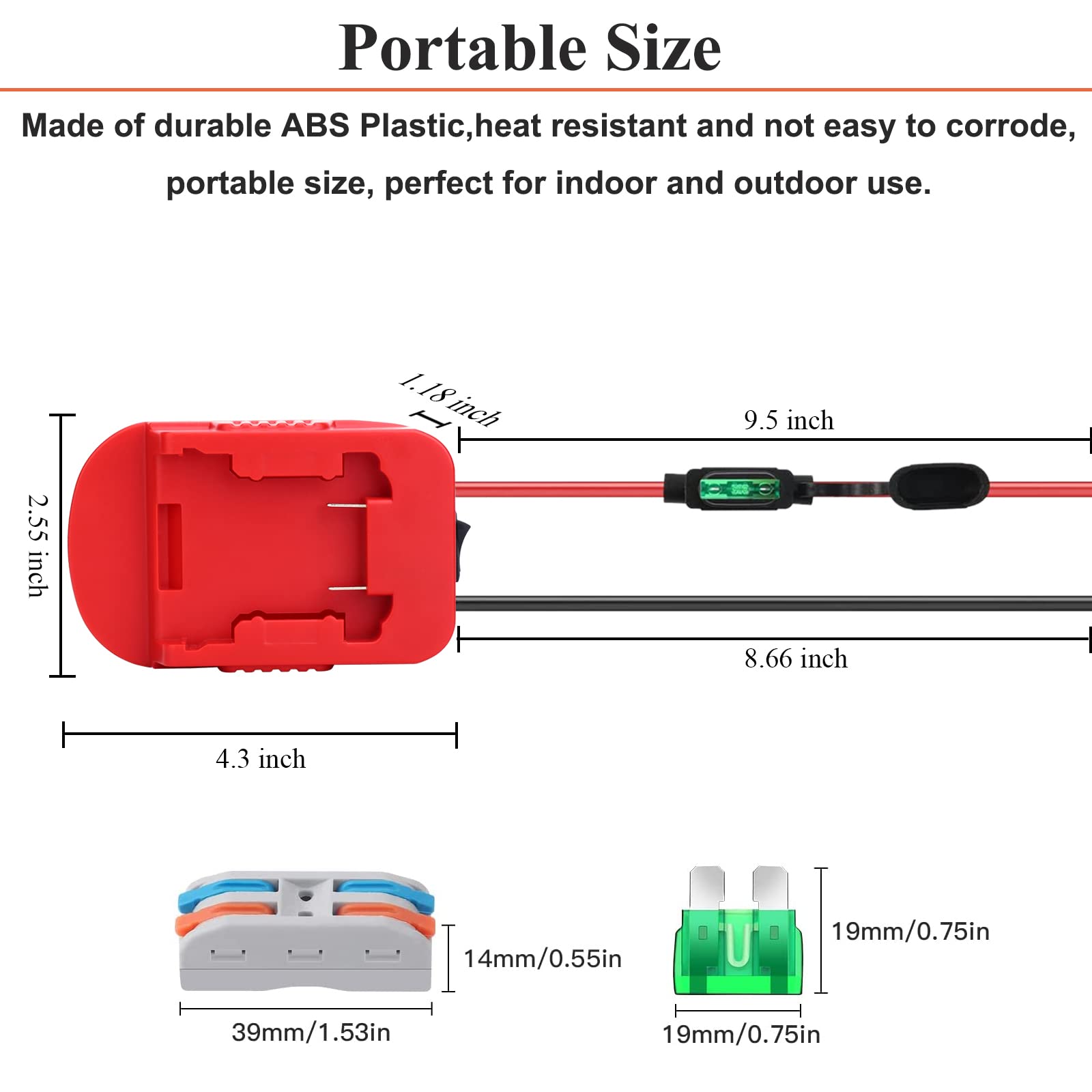 Power Wheels Adapter for Milwaukee Battery M18 18V Power Wheels Battery Conversion Kit with Fuse Holder and 3PCS 30Amp Fuses UIInosoo for DIY, RC Toys car Truck and Robotics