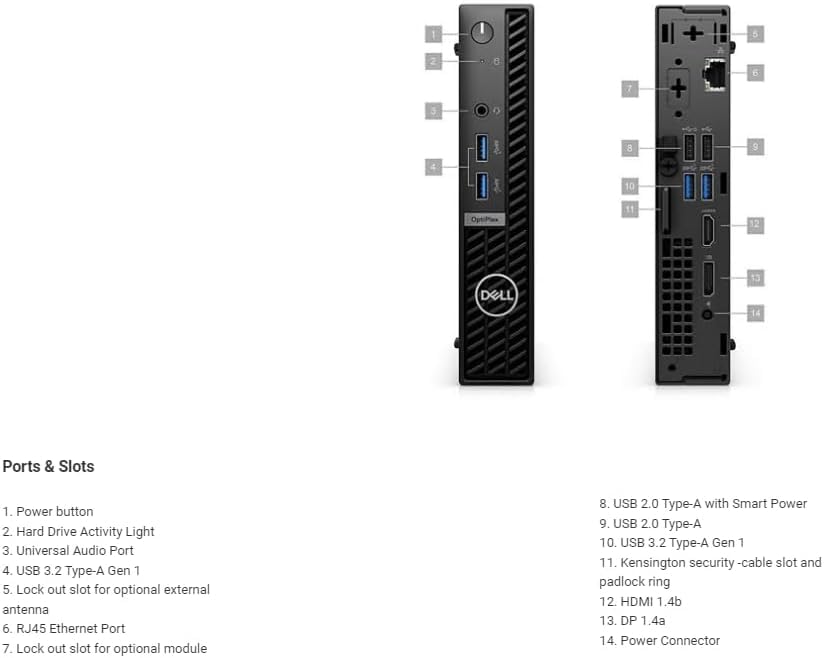 Dell OptiPlex 7010 Micro Form Factor Desktop, Intel Core i5-13500T (14 Core up to 4.6 GHz), 32GB DDR4 RAM, 1TB PCIe SSD, Intel UHD Graphics, Windows 11 Pro, Black