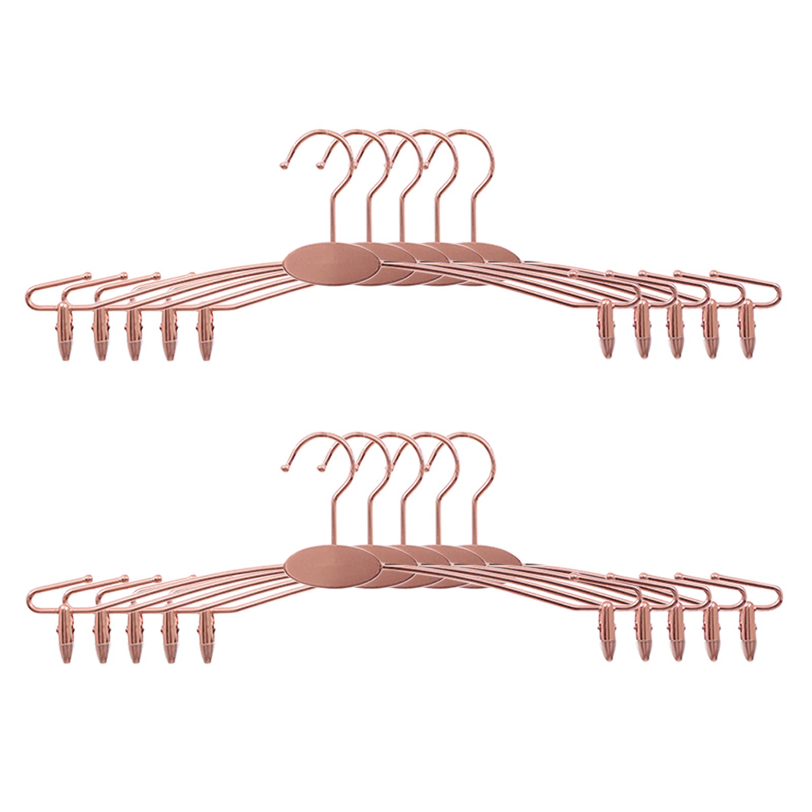 SUNTRADE Metal Underwear Bra Rack, Durable Pants Clothes Hangers with Clips,for Lingerie Shop Display, 10pcs (Rose Gold-B1)