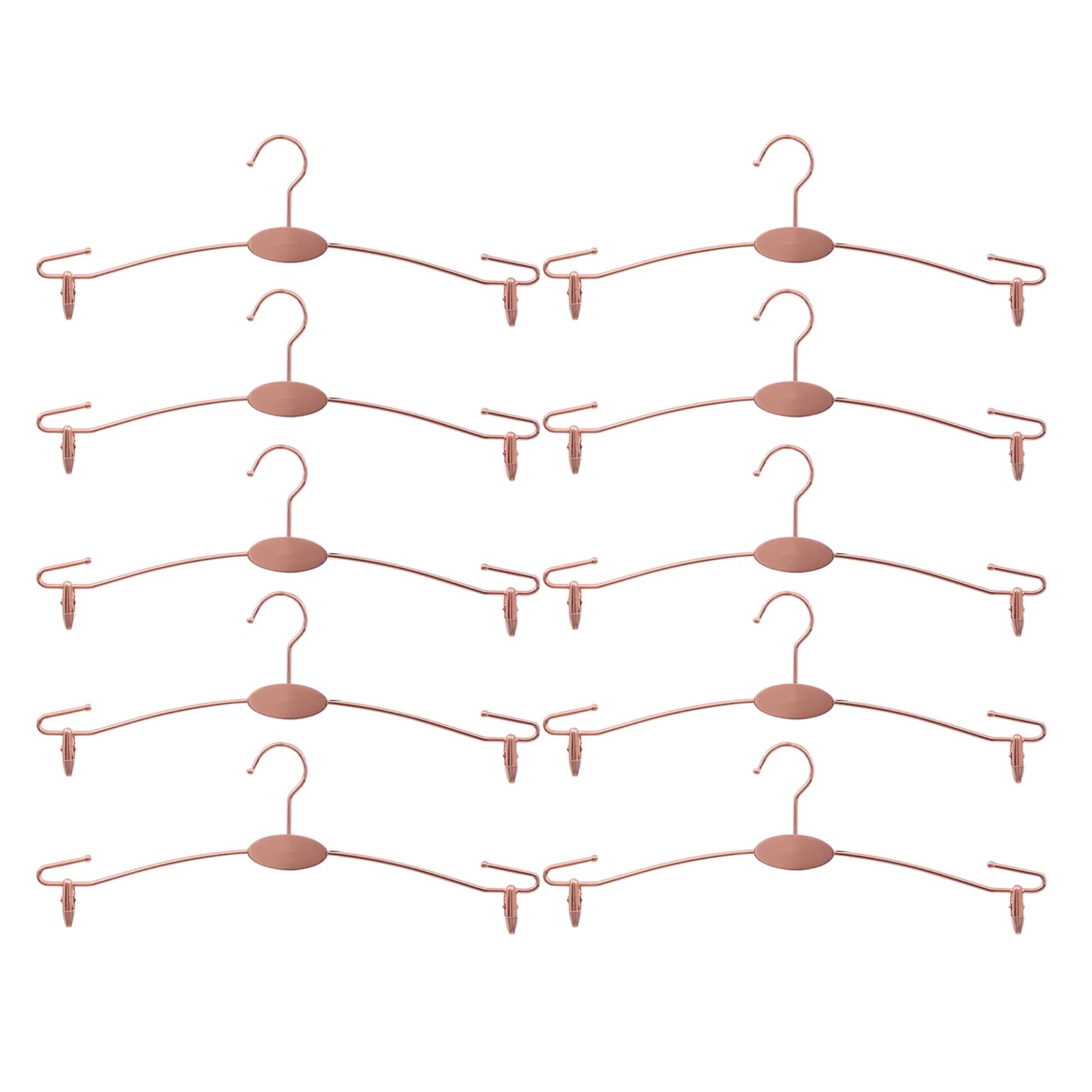 SUNTRADE Metal Underwear Bra Rack, Durable Pants Clothes Hangers with Clips,for Lingerie Shop Display, 10pcs (Rose Gold-B1)