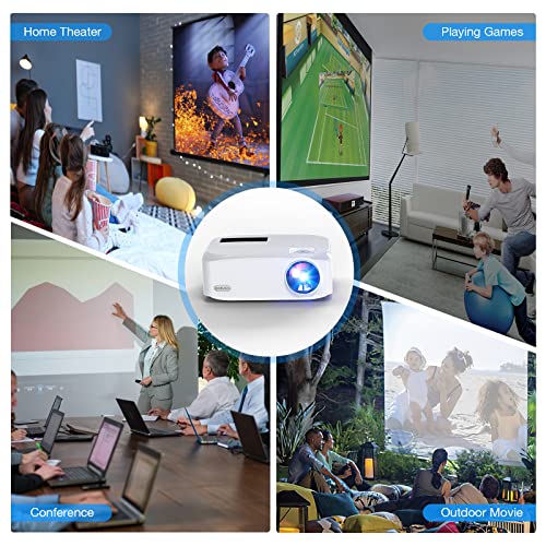 WiFi Projector, GROVIEW Native 1080P Wireless Projector, Support 4K, Supports 5G WiFi, 9500 Lux, 300'' Display Screen, Compatible with iPhone/Android/TV Stick/HDMI/VGA/USB/TV Box/Laptop/DVD/PS4