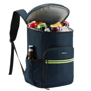 bostanten backpack cooler - 30 cans leakproof insulated cooler backpack with trolley sleeve, lightweight soft cooler bag