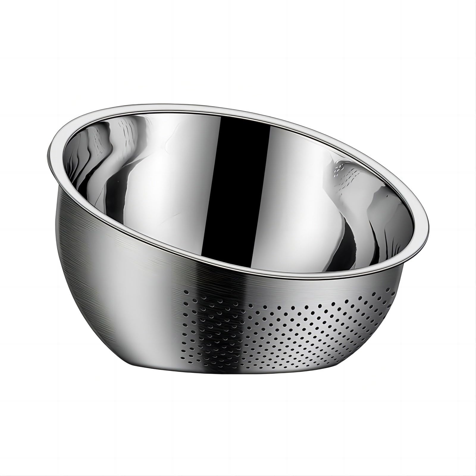 GREATLINK Stainless Steel Colander Rice Washing Bowl - 4 in 1 Washing Bowl Kitchen Colander Strainer Fine Mesh Strainer for Washing Vegetables, Fruit, Beans & Pasta, Microporous Colander Washing Bowl