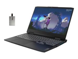 lenovo ideapad gaming 3i 15.6" fhd 120hz laptop, 12th gen intel core i7-12700h, 32gb ram, 1tb pcie ssd, backlit keyboard, nvidia geforce rtx 3050ti, win 11 pro, gray, 32gb hotface usb card