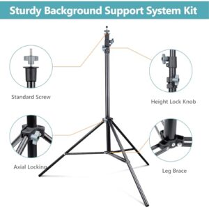 Aureday Backdrop Stand, 10x10ft Adjustable Photo Backdrop Stand for Parties, Heavy Duty Background Stand with Travel Bag, Backdrop Clamps, Crossbars, 2 Sandbags for Wedding/Decorations/Photoshoot