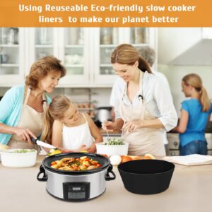 Slow Cooker Liners fit Crock-Pot 6 Quart Oval Slow Cooker,Reusable & Leakproof Dishwasher Safe Cooking Liner for 6 QT Crock Pot (1pcs-black-6QT)