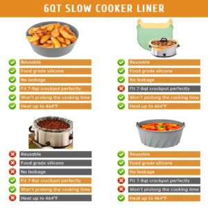 Slow Cooker Liners fit Crock-Pot 6 Quart Oval Slow Cooker,Reusable & Leakproof Dishwasher Safe Cooking Liner for 6 QT Crock Pot (1pcs-black-6QT)