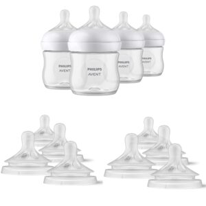 philips avent natural baby bottle, 4oz, 4pk, scy900/04 & natural response baby bottle nipples flow 4, 3m+, 4pk, scy964/04 & natural response baby bottle nipples flow 5, 6m+, 4pk, scy965/04