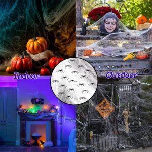 Spider Webs Halloween Decorations,650 Sqft Spider Webs with 40 Fake Spiders,Stretchable Cobwebs for Indoor/Outdoor Scary Atmosphere,Parties,Haunted Houses Spooky Window Home Outside Garden Tree Yard