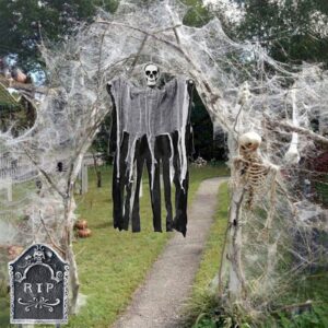 Spider Webs Halloween Decorations,300Sqft Spider Webs with30 Fake Spiders,Stretchable DIY Cobwebs for Indoor/Outdoor Scary Atmosphere,Outside Garden Window Yard Tree home office Parties,Haunted Houses