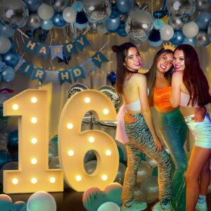 Tongjoy 3FT Marquee Numbers, Marquee Light Up Numbers 1 for 1st 16th 21st Birthday Decorations, 10th Anniversary Party Decor, Large Light Up Numbers, DIY Pre-Cut Foam Board Kit, Mosaic Numbers