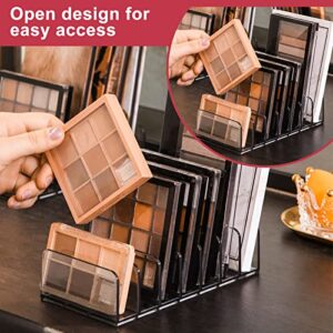 Cenbee Makeup Palette Organizer(2 Pack)Acrylic Eyeshadow Palette Pallet,7 Sectons BPA-Free Divided Make Up Blush,Contour Storage Holder Cosmetic Eye Shadow Display Stand Clear Rack Vanity Holder(Grey)