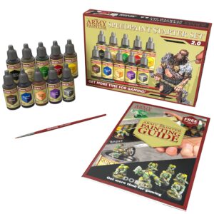 The Army Painter Speedpaint Starter Set 2.0-10x18ml Speed Model Paint Kit Pre-Loaded with Mixing Balls and 1 Brush- Base, 1 Painting Guide - Model Paint Set for Plastic Models