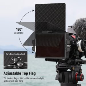 NEEWER Mini Matte Box with Two 4"x5.65" Filter Trays, Carbon Fiber Flag, 4 Circular Lens Ring Adapters (67/72/77/82mm), Compatible with SmallRig Accessory Compatible with K&F NISI TIFFEN Filter, PG002