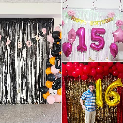 Twinkle Star 4 Pack Photo Booth Backdrop 3FT x 8FT Metallic Tinsel Foil Fringe Curtains Environmental Background for Birthday Wedding Party Christmas Decorations