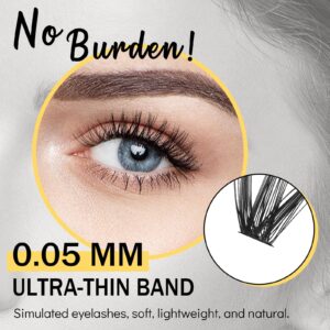 Mayhug Individual Lashes 280Pcs DIY Eyelash Extensions Individual Lashes Wispy Cluster Lashes D Curl 8-15Mix False Eyelashes Individual Extension Clusters at Home (30D+40D,0.05D)