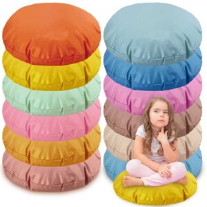 timgle 12 pcs 17.7 inch extra large round floor cushions bulk thicken bigger kids flexible floor seating soft circle floor seat pillows for kids toddler home, daycare, classroom, yoga, kindergarten