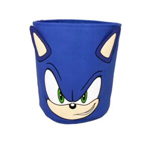 character world sonic the hedgehog official storage bin | sonic head design, toy box laundry basket | organiser for children's bedroom, kids playroom | 38 x 31 x 31cm cotton canvas