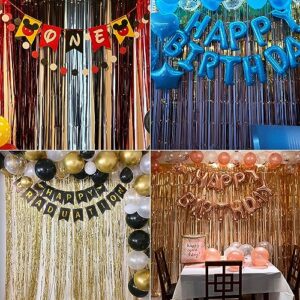 Twinkle Star 4 Pack Photo Booth Backdrop 3FT x 8FT Metallic Tinsel Foil Fringe Curtains Environmental Background for Birthday Wedding Party Christmas Decorations