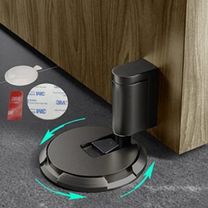 hoofus mechanical floor door stopper,adjustable height door stoppers for bottom of door,windproof door holder to keep door open,no magnetic heavy duty door stop,nail free or screws(dark gray, 1pcs)