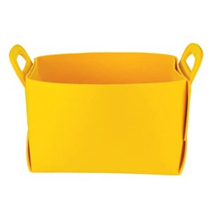 tskijun felt storage bin,large thickened felt fabric box collapsible organizer with carry handles for toys,books,cloths and laundry organizing,environmentally friendly and durable 15"*11"*10" (yellow)