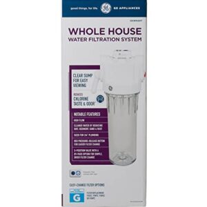 GE GXWH20T Whole House Water Filtration System | Reduce Sediment, Rust & More | Install Kit & Accessories Included | Filter Not Included | Replace Filter (FXWTC, FXUSC, FXWPC, FXWSC) Every 3 Months