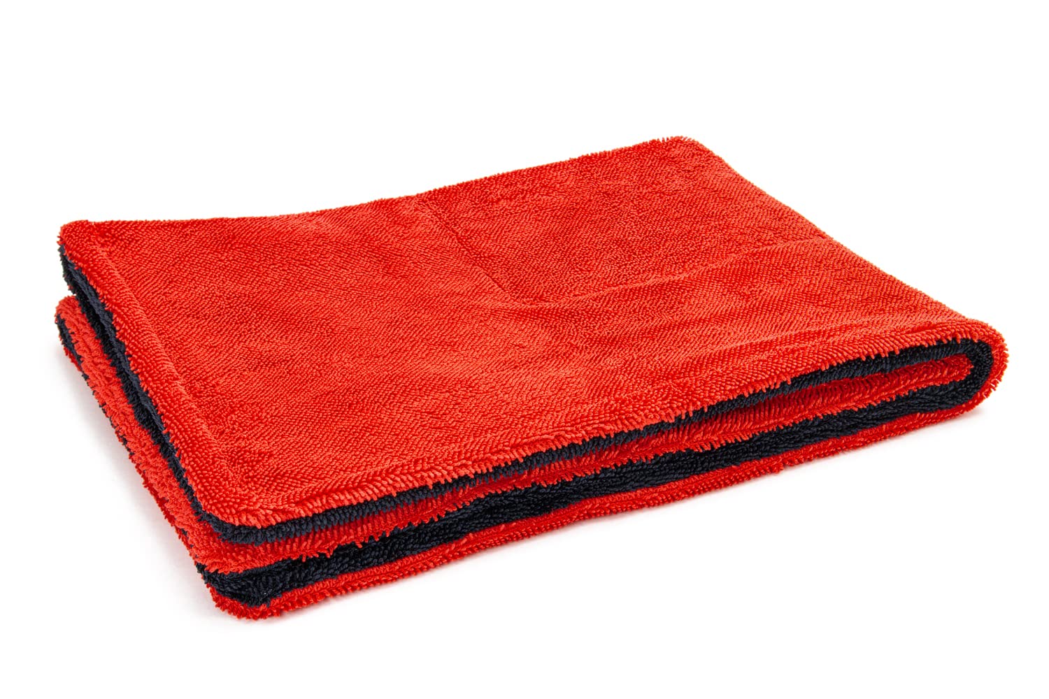 [Dreadnought Max] Triple Layer Microfiber Car Drying Towel | Twist Pile | 1400GSM | 1 Pack (20"x30", Red/Black)