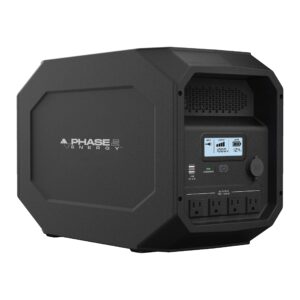 phase 2 energy powersource 660 portable power station, 660wh backup battery, portable solar generator with 4 ac 110v outlets / 1440w, backup battery power supply for home, emergency, camping