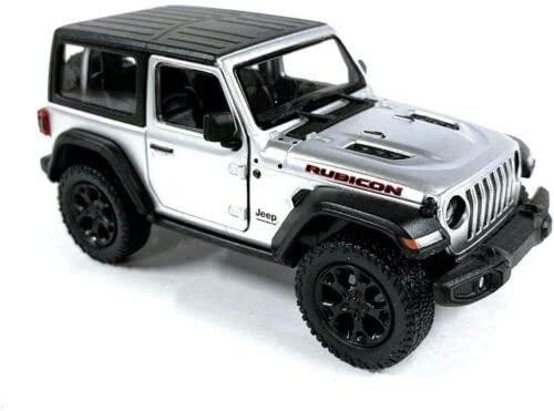 Compatible with Jeep 2018 Wrangler Rubicon Silver Hard Top 1/34 Scale Diecast Model Car