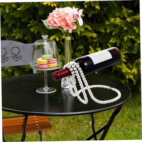 BESPORTBLE Wine Glass Necklace Holder Wine Stand Desktop Decoration Wine Display Rack Pearl Wine Rack Ornaments White Suspension Wine Rack Red Wine Hodler Wine Storage Rack