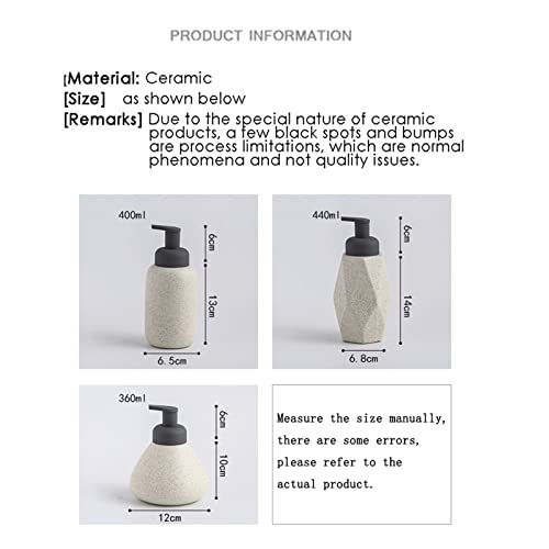 Soap Pump Dispenser Ceramic Liquid Foam Soap Dispenser Portable Shampoo Conditioner Body Wash Lotion Pump Bottle Bathroom Accessories Bottles Dispenser (Color : B1)