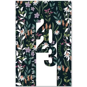 grc 2023 monthly planner, january - december, floral calendar & organizer, 7" x 10", saddle stitch bound