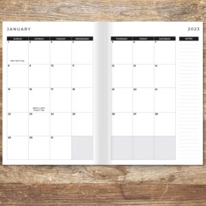 GRC 2023 Monthly Planner, January - December, Floral Calendar & Organizer, 7" x 10", Saddle Stitch Bound