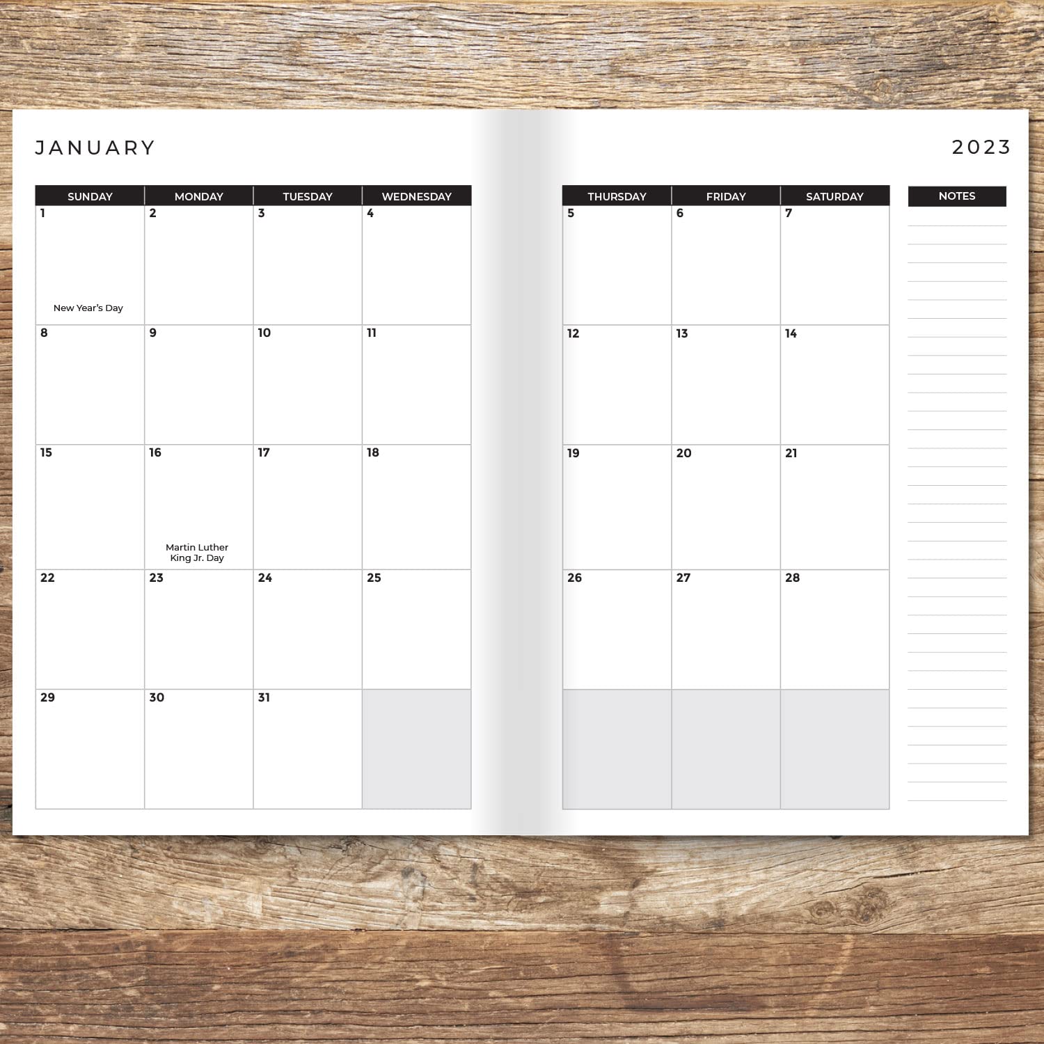 GRC 2023 Monthly Planner, January - December, Floral Calendar & Organizer, 7" x 10", Saddle Stitch Bound