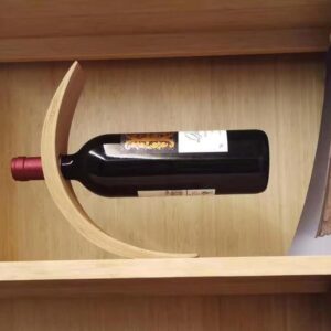 Somonka-L Single Wine Bottle Holder, Natural Bamboo Personalized Wine Rack,Self Balancing Display Wine Rack On Tabletop, Cabinet Etc