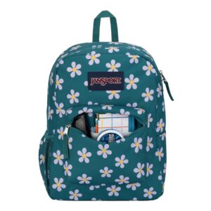 JanSport Cross Town Backpack, 17" x 12.5" x 6" - Simple Bag with 1 Main Compartment, Front Utility Pocket - Premium Class Accessories - Precious Petals