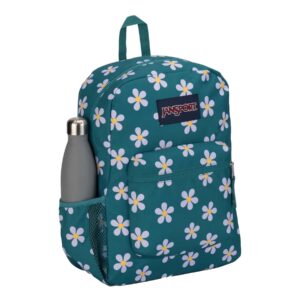 JanSport Cross Town Backpack, 17" x 12.5" x 6" - Simple Bag with 1 Main Compartment, Front Utility Pocket - Premium Class Accessories - Precious Petals