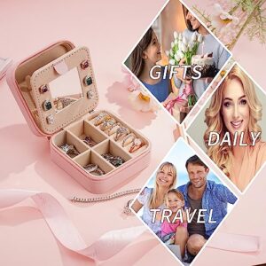 Parima Graduation Gifts for Her - Trendy Travel Jewelry Case, Personalized Gifts - Pink Travel Jewelry Box | Birthday Gifts for Women Mothers Day Gifts for Women | Travel Jewelry Case