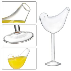 Mezchi 4 Pack Bird Cocktail Glasses, 160ml/5.4 Oz Bird Shaped Martini Glass, Clear Fancy Drinking Glasses, Unique Wine Glasses for champagne, Mixed Drinks, Party, Wedding and Home decor