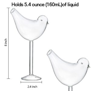 Mezchi 4 Pack Bird Cocktail Glasses, 160ml/5.4 Oz Bird Shaped Martini Glass, Clear Fancy Drinking Glasses, Unique Wine Glasses for champagne, Mixed Drinks, Party, Wedding and Home decor